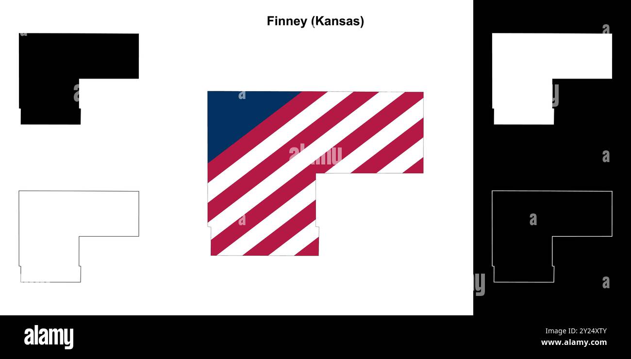 Finney County (Kansas) outline map set Stock Vector Image & Art - Alamy