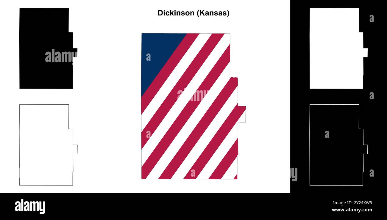 Dickinson County (Kansas) outline map set Stock Vector Image & Art - Alamy