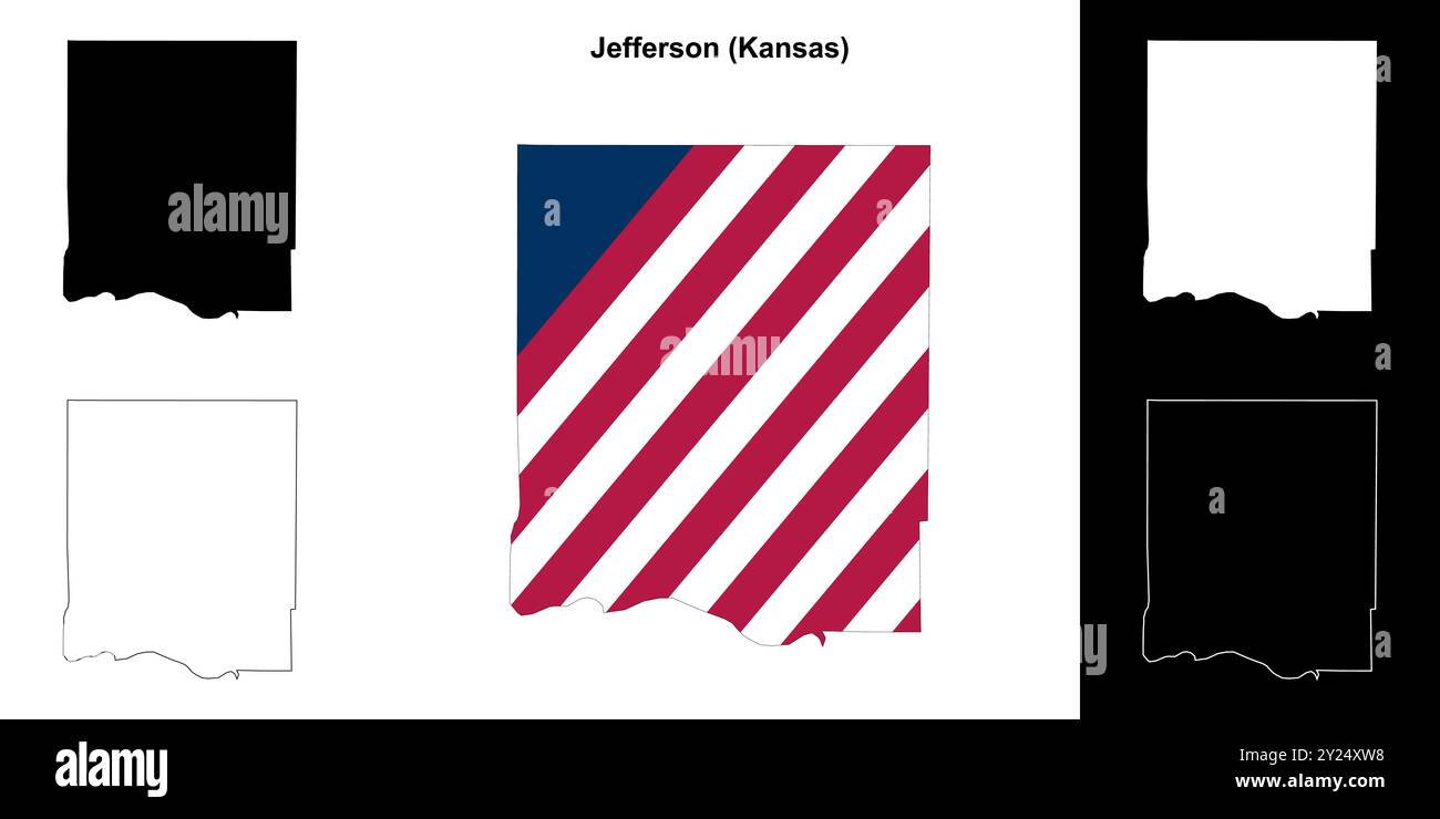Jefferson County (Kansas) outline map set Stock Vector Image & Art - Alamy