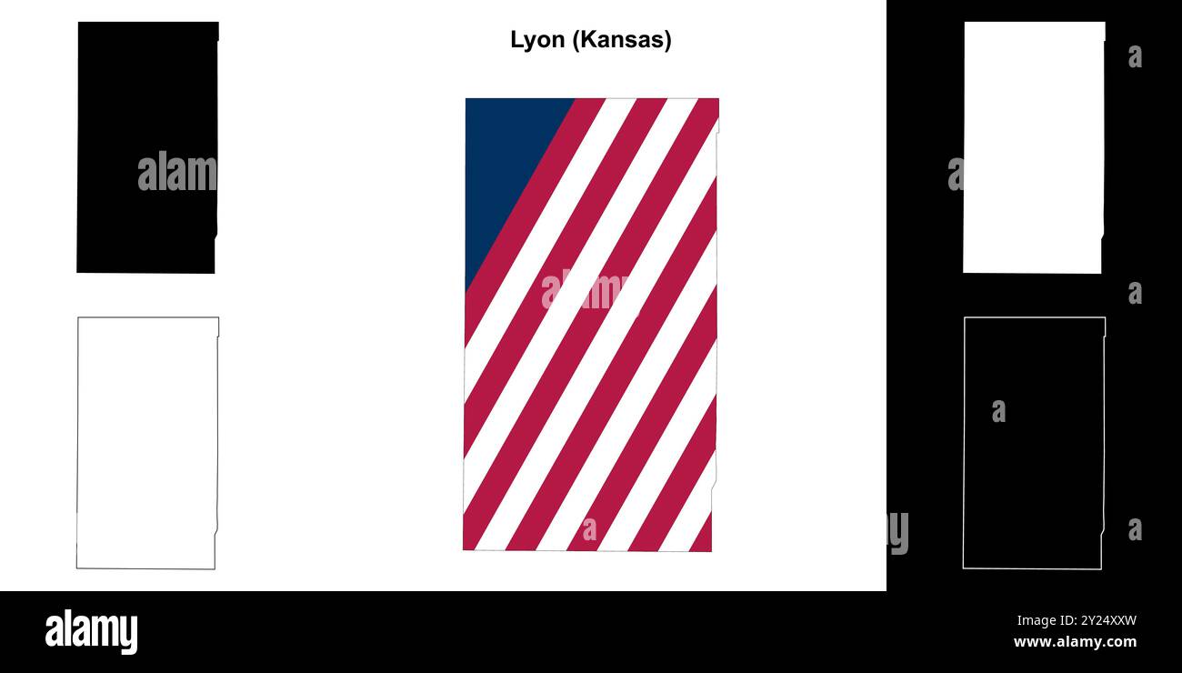 Lyon county map hi-res stock photography and images - Alamy