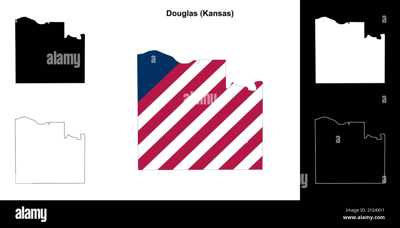 Douglas County (Kansas) outline map set Stock Vector Image & Art - Alamy