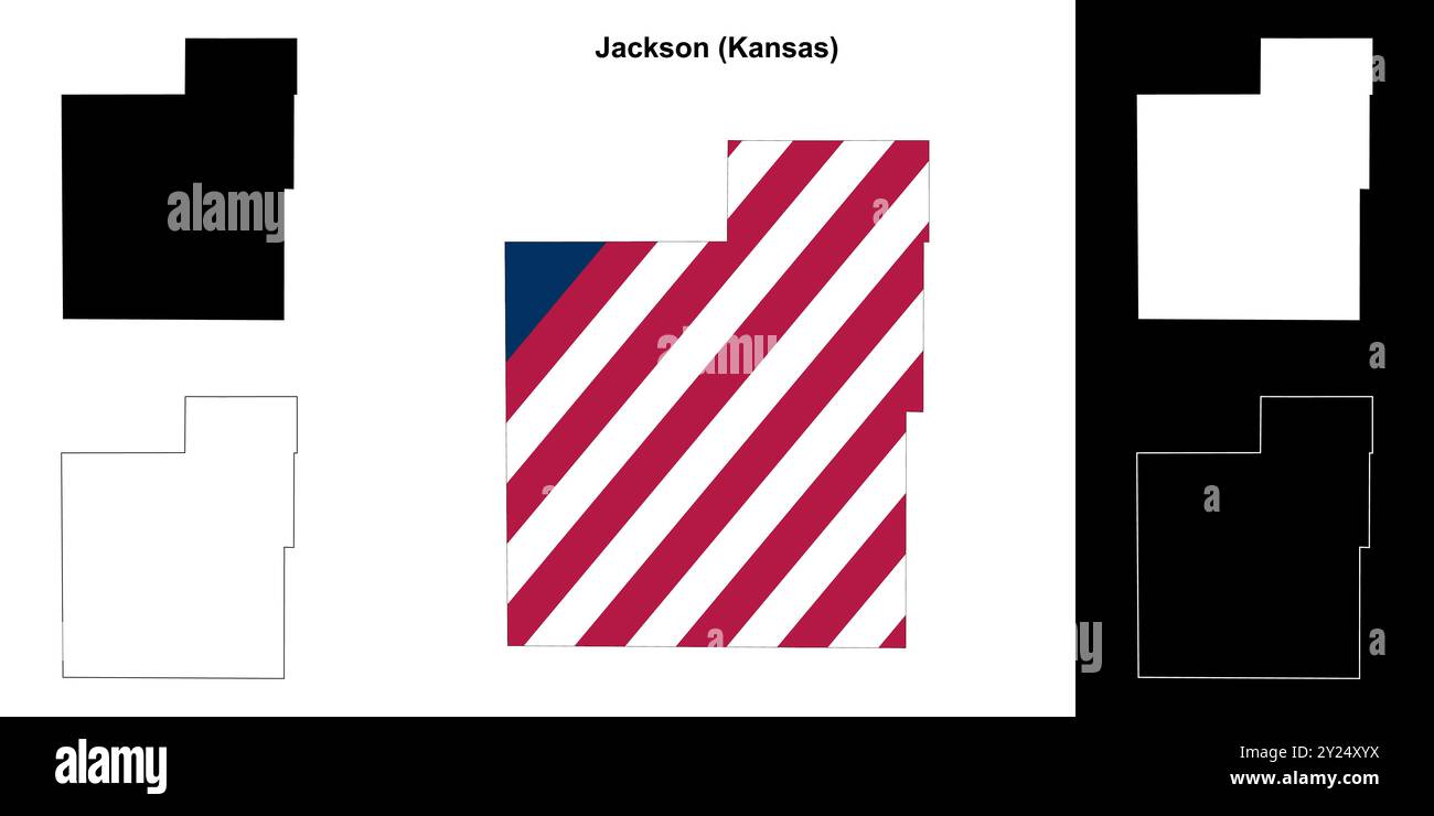 Jackson County (Kansas) outline map set Stock Vector Image & Art - Alamy