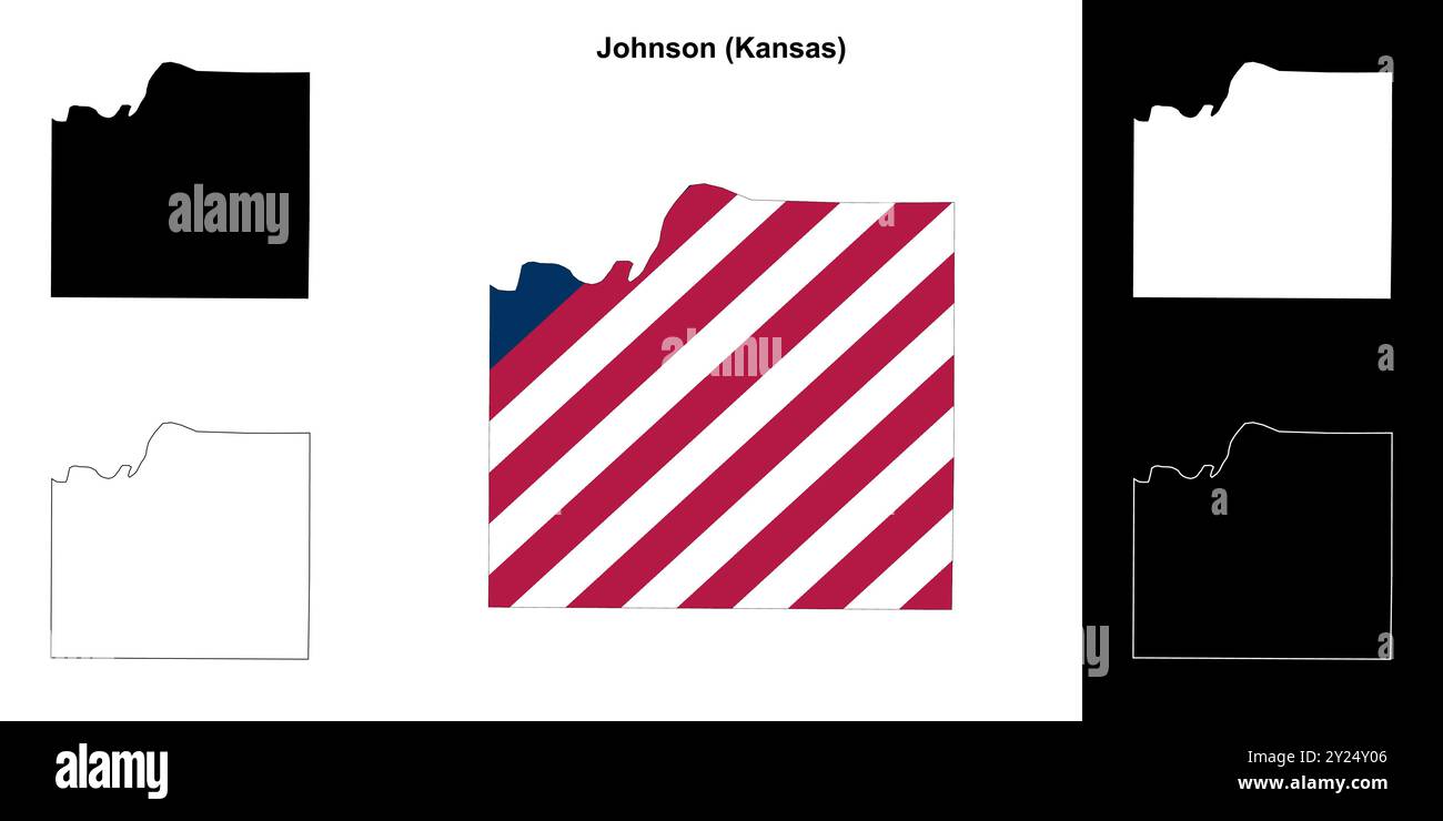 Johnson County (Kansas) outline map set Stock Vector Image & Art - Alamy