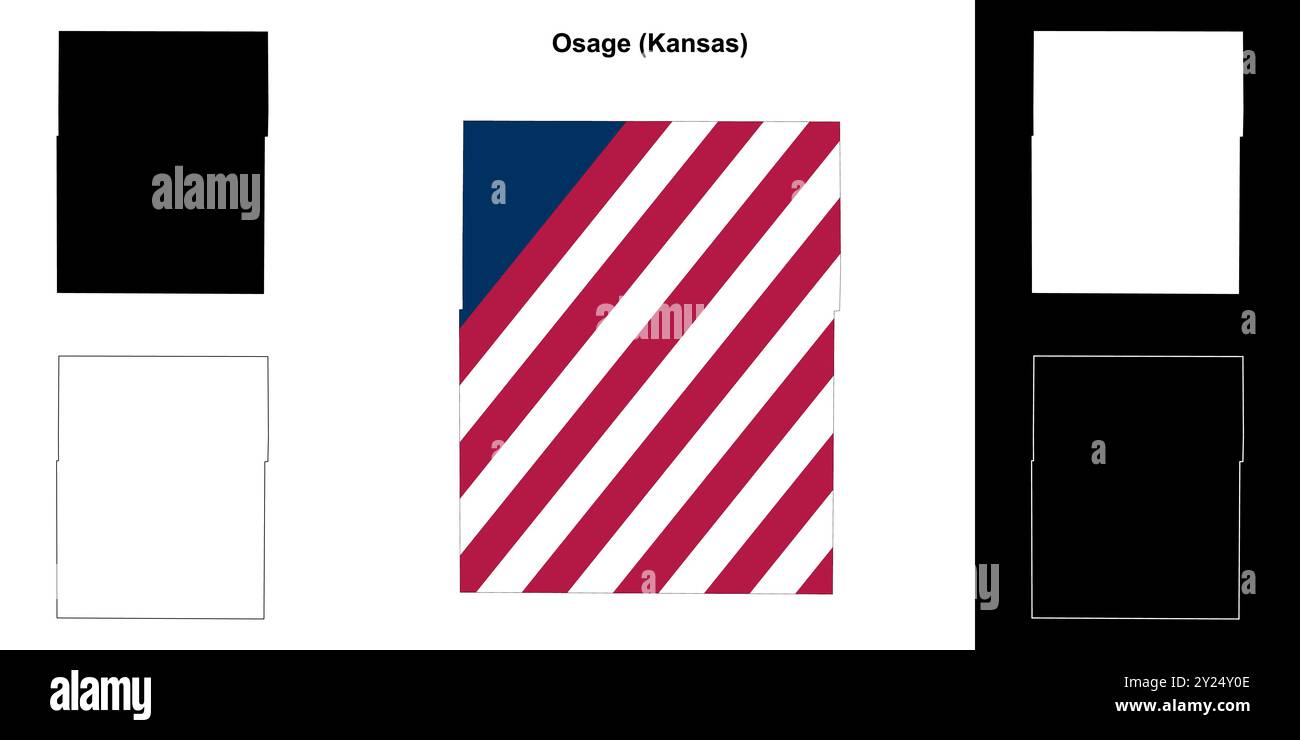 Osage County (Kansas) outline map set Stock Vector Image & Art - Alamy