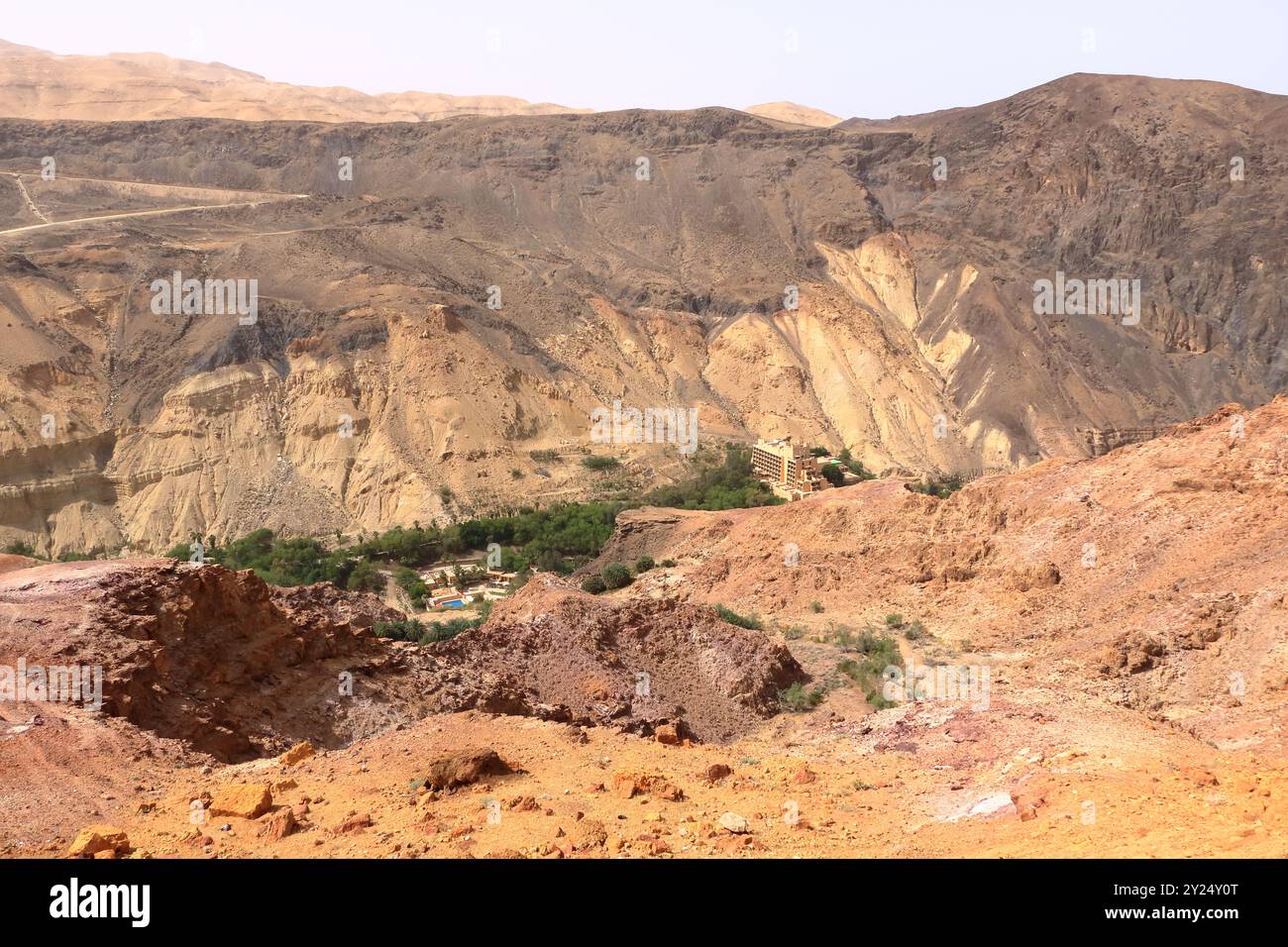 the mountain area landscape around the Ma'in hot springs in Jordan ...