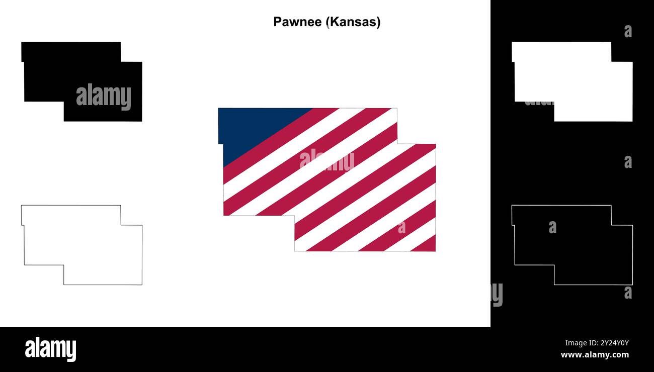 Pawnee County (Kansas) outline map set Stock Vector Image & Art - Alamy