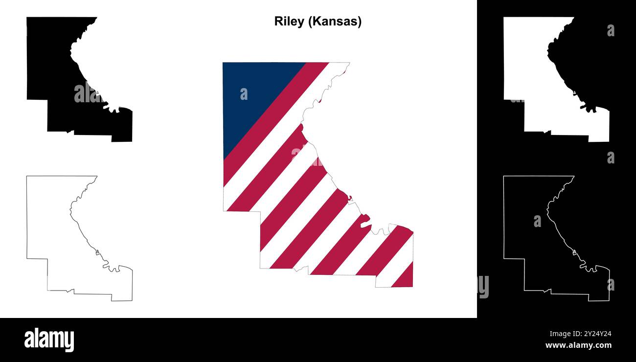 Riley County (Kansas) outline map set Stock Vector Image & Art - Alamy