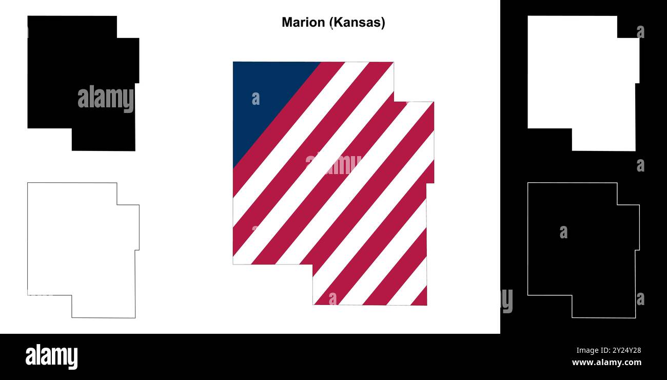 Marion County (Kansas) outline map set Stock Vector Image & Art - Alamy