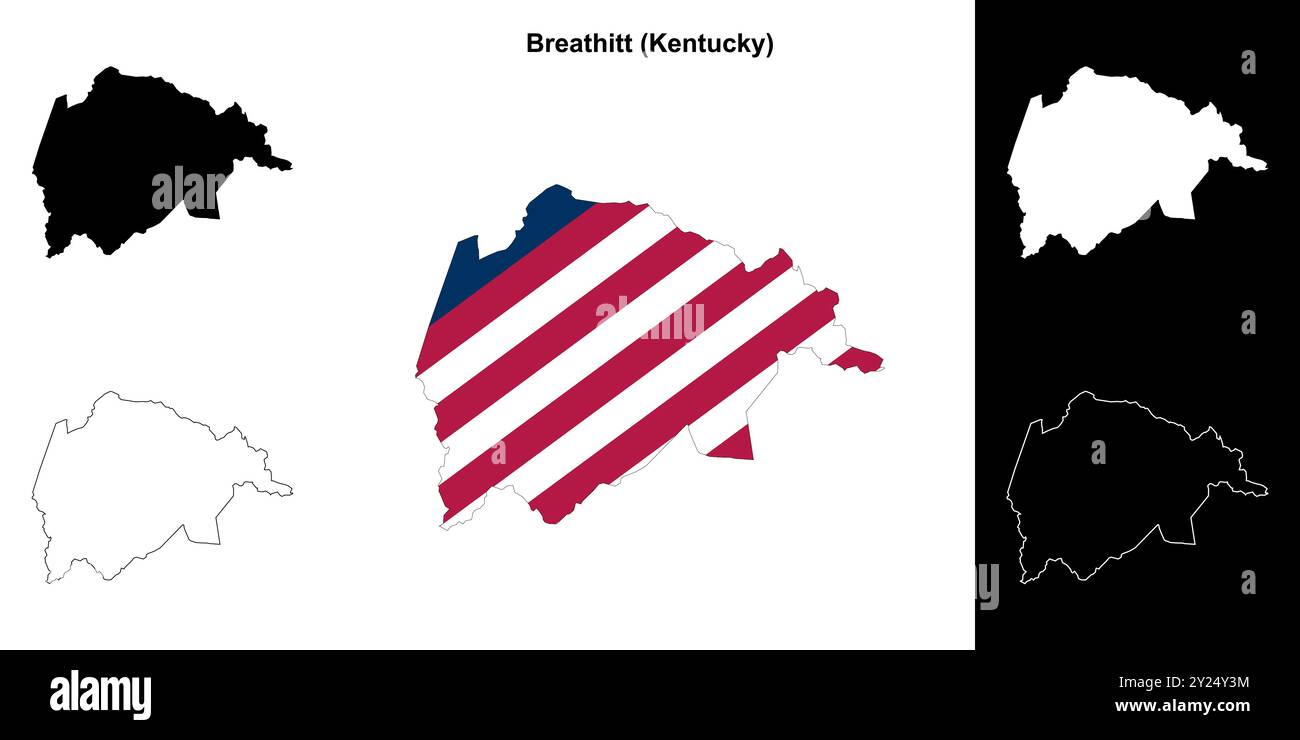 Breathitt County (Kentucky) outline map set Stock Vector Image & Art ...
