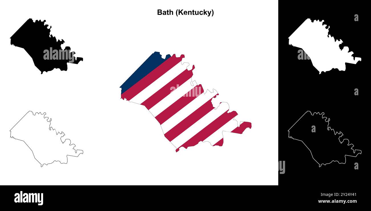 Bath County (Kentucky) outline map set Stock Vector Image & Art - Alamy