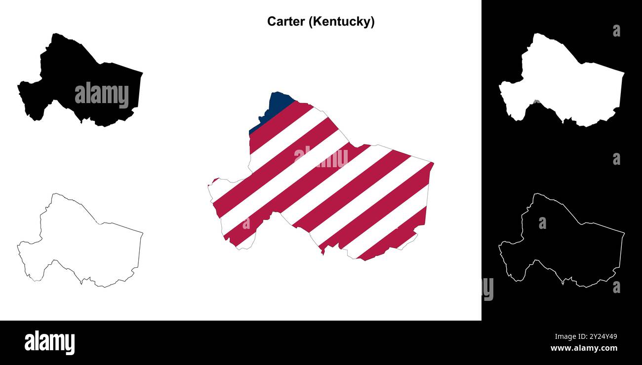 Carter County (Kentucky) outline map set Stock Vector Image & Art - Alamy