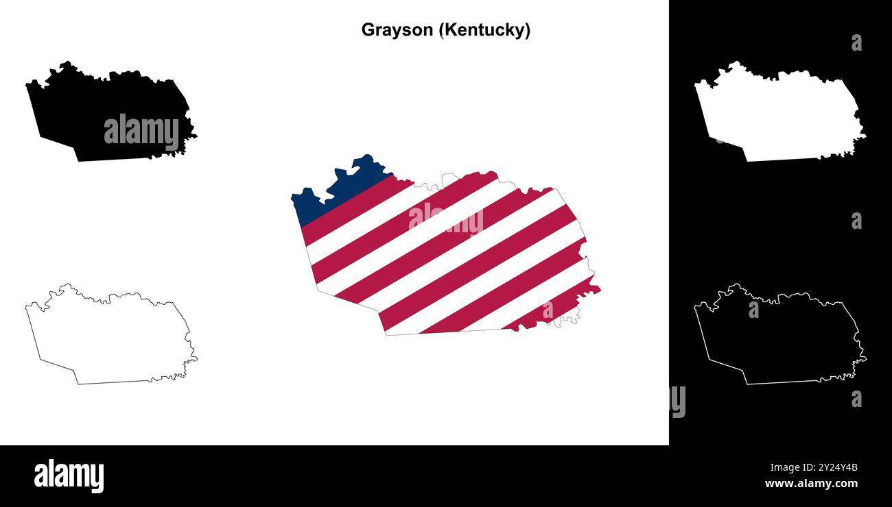 Grayson County (Kentucky) outline map set Stock Vector Image & Art - Alamy