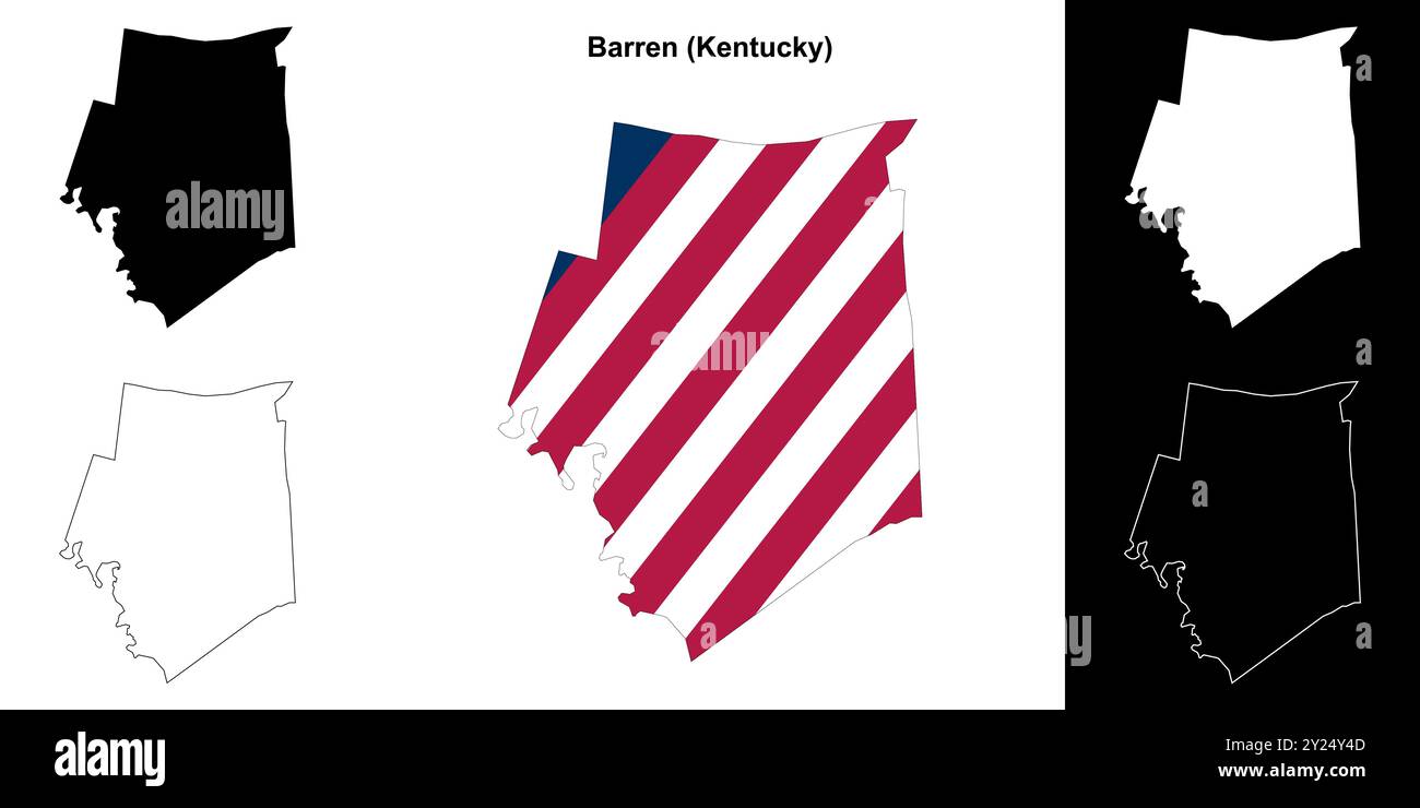 Barren County (Kentucky) outline map set Stock Vector Image & Art - Alamy