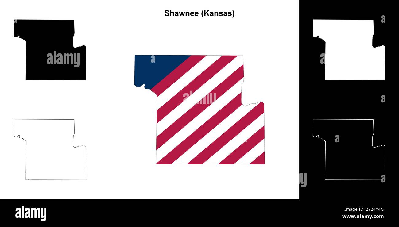Shawnee County (Kansas) outline map set Stock Vector Image & Art - Alamy