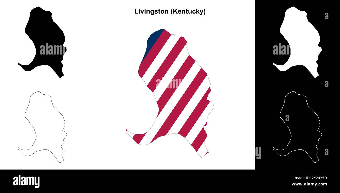 Livingston County (Kentucky) outline map set Stock Vector Image & Art ...