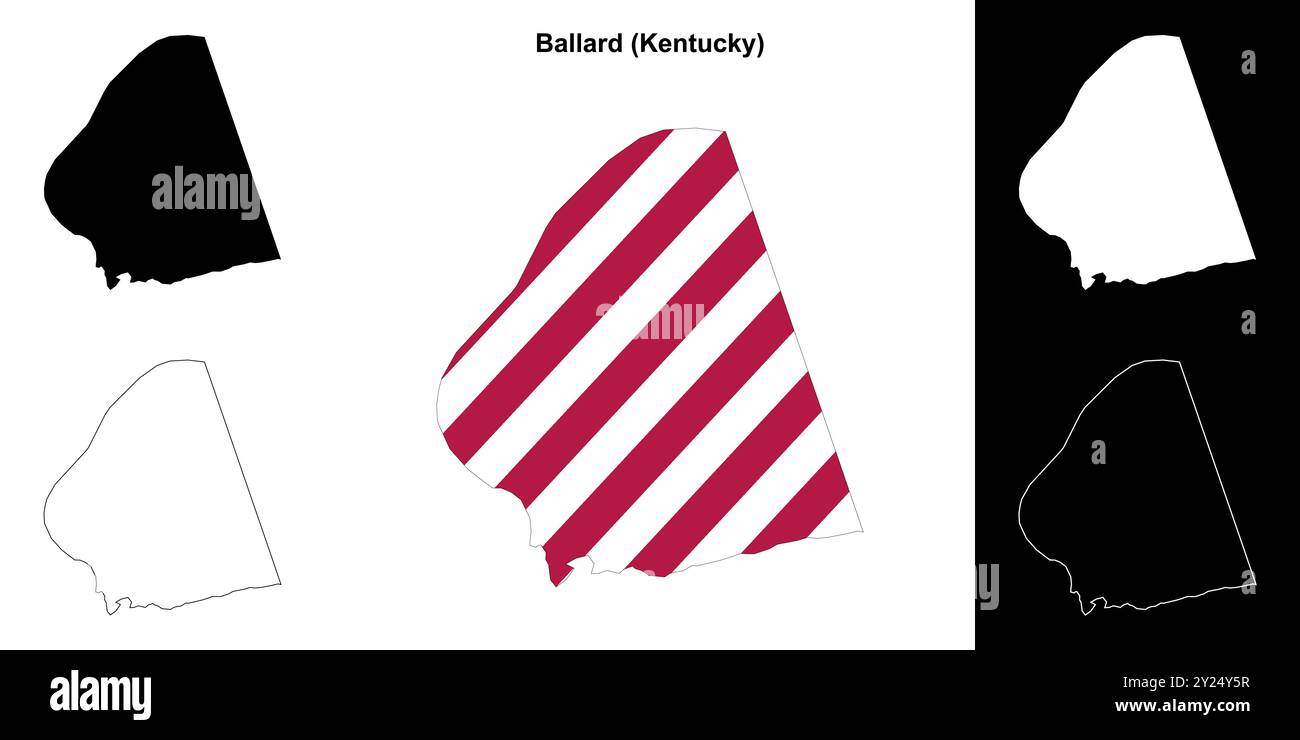 Ballard County (Kentucky) outline map set Stock Vector Image & Art - Alamy