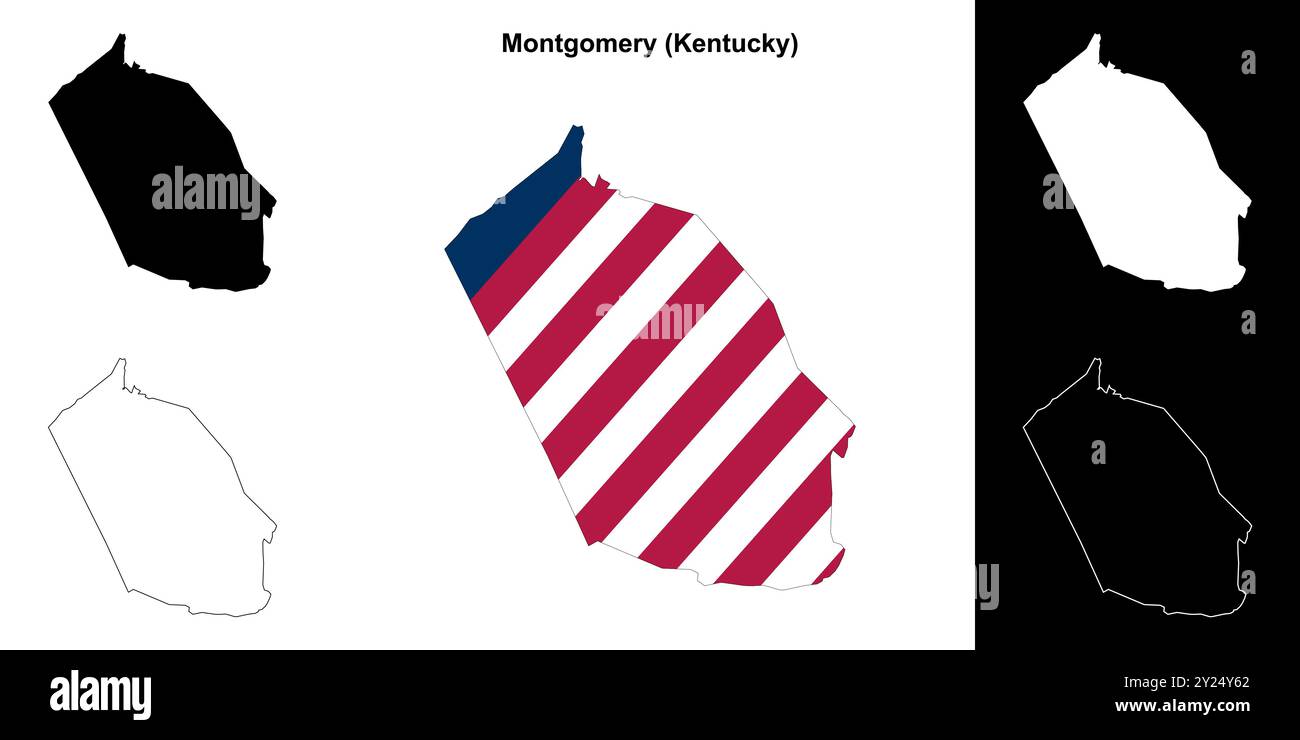 Montgomery County (Kentucky) outline map set Stock Vector Image & Art ...