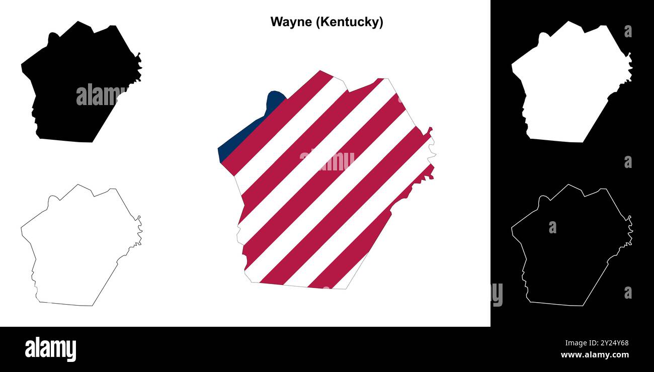 Wayne county map hi-res stock photography and images - Alamy