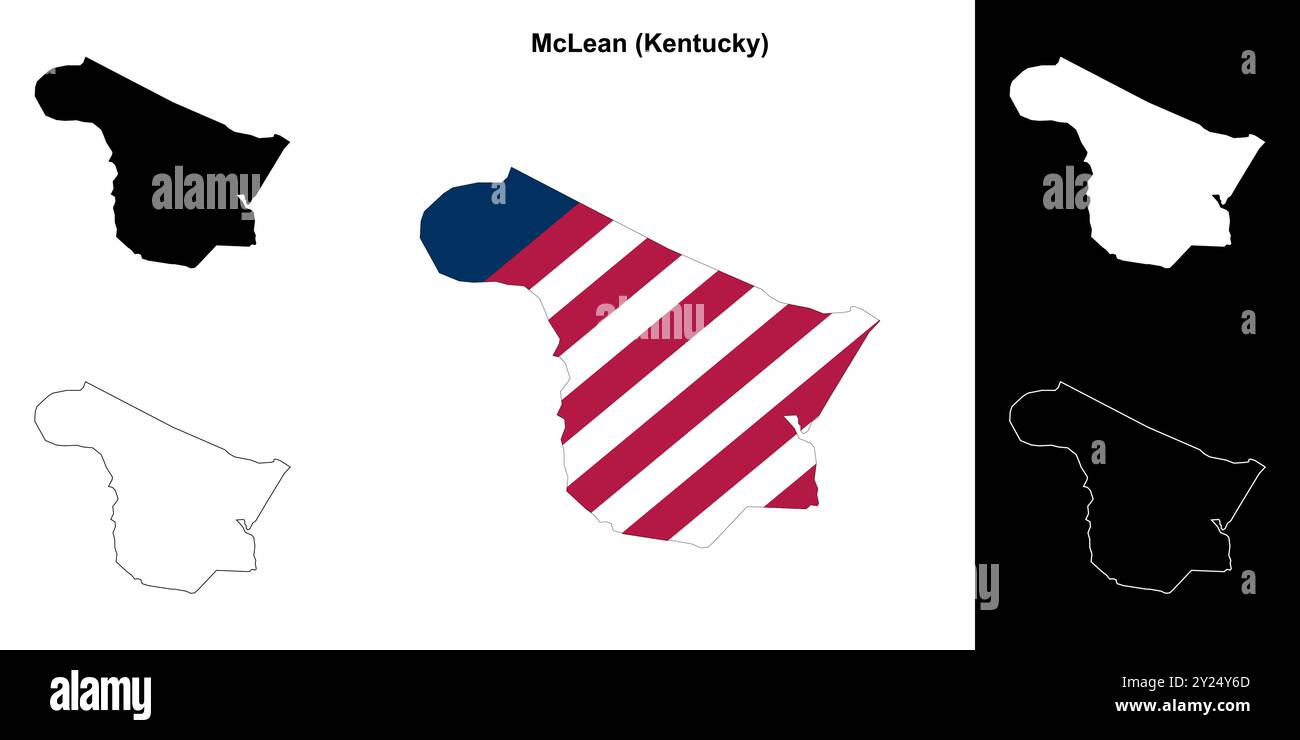 McLean County (Kentucky) outline map set Stock Vector Image & Art - Alamy