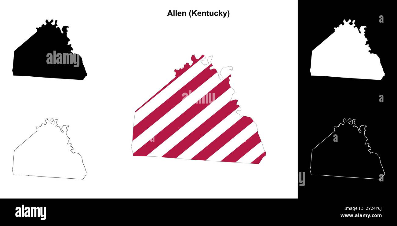 Allen County (Kentucky) outline map set Stock Vector Image & Art - Alamy