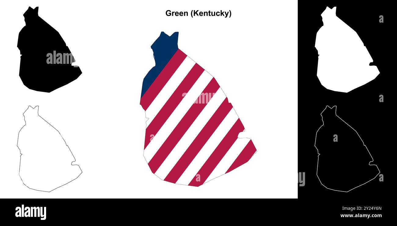 Green County (Kentucky) outline map set Stock Vector Image & Art - Alamy