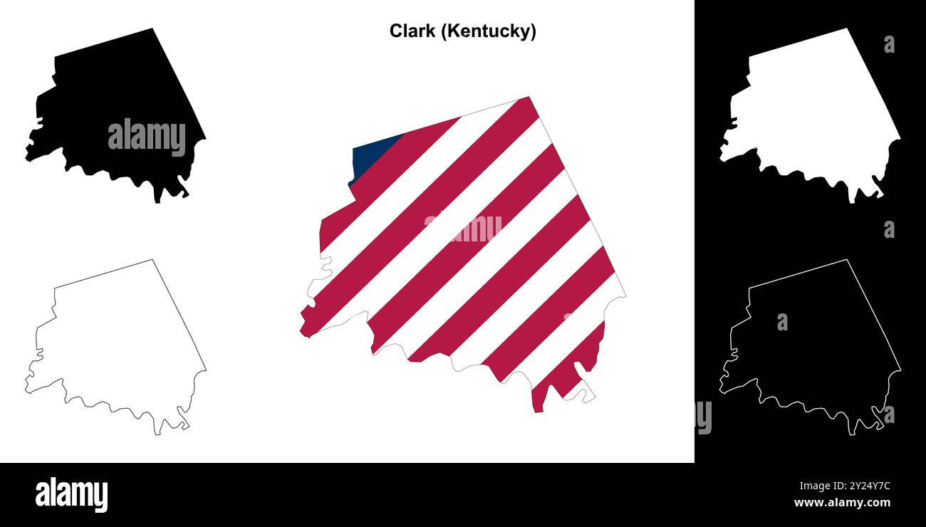 Clark County (Kentucky) outline map set Stock Vector Image & Art - Alamy