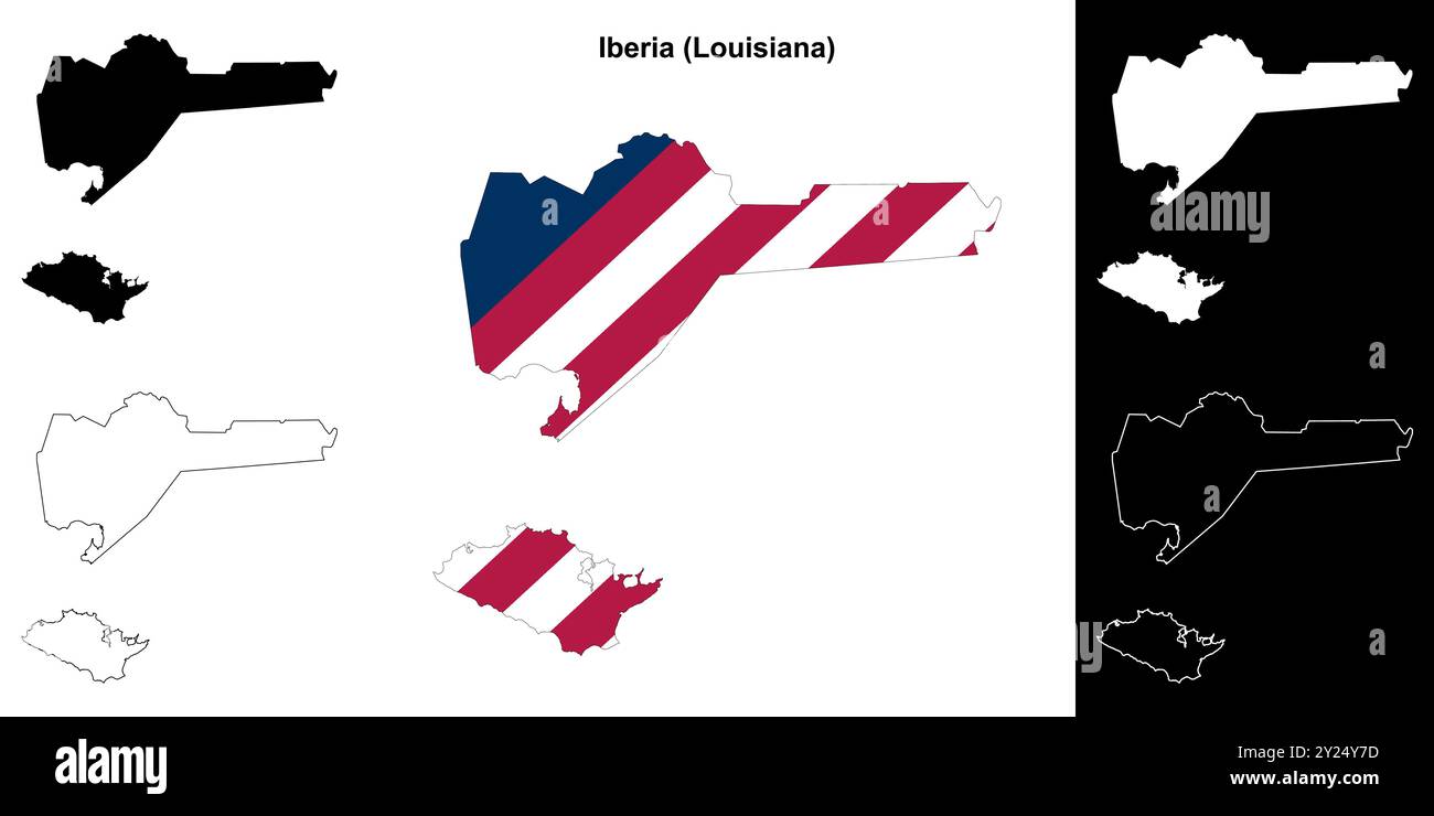 Iberia parish map hi-res stock photography and images - Alamy