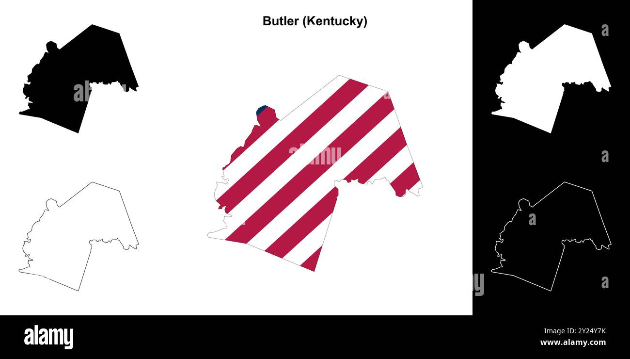 Butler County (Kentucky) outline map set Stock Vector Image & Art - Alamy