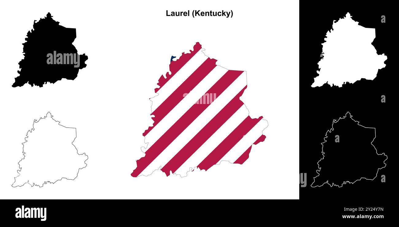 Laurel County (Kentucky) outline map set Stock Vector Image & Art - Alamy