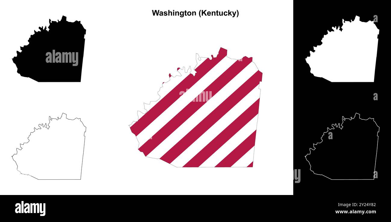 Washington County (Kentucky) outline map set Stock Vector Image & Art ...