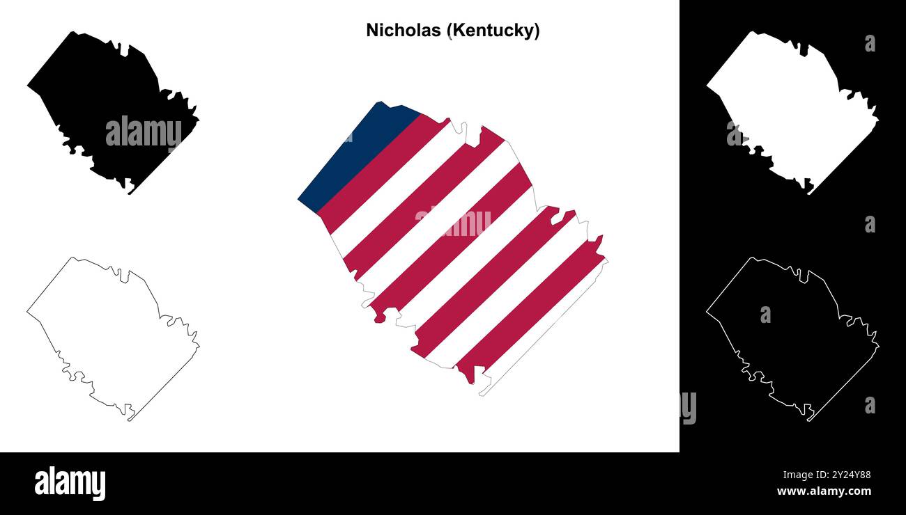Nicholas County (Kentucky) outline map set Stock Vector Image & Art - Alamy