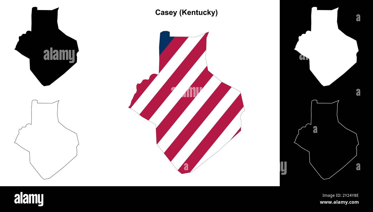 Casey County (Kentucky) outline map set Stock Vector Image & Art - Alamy