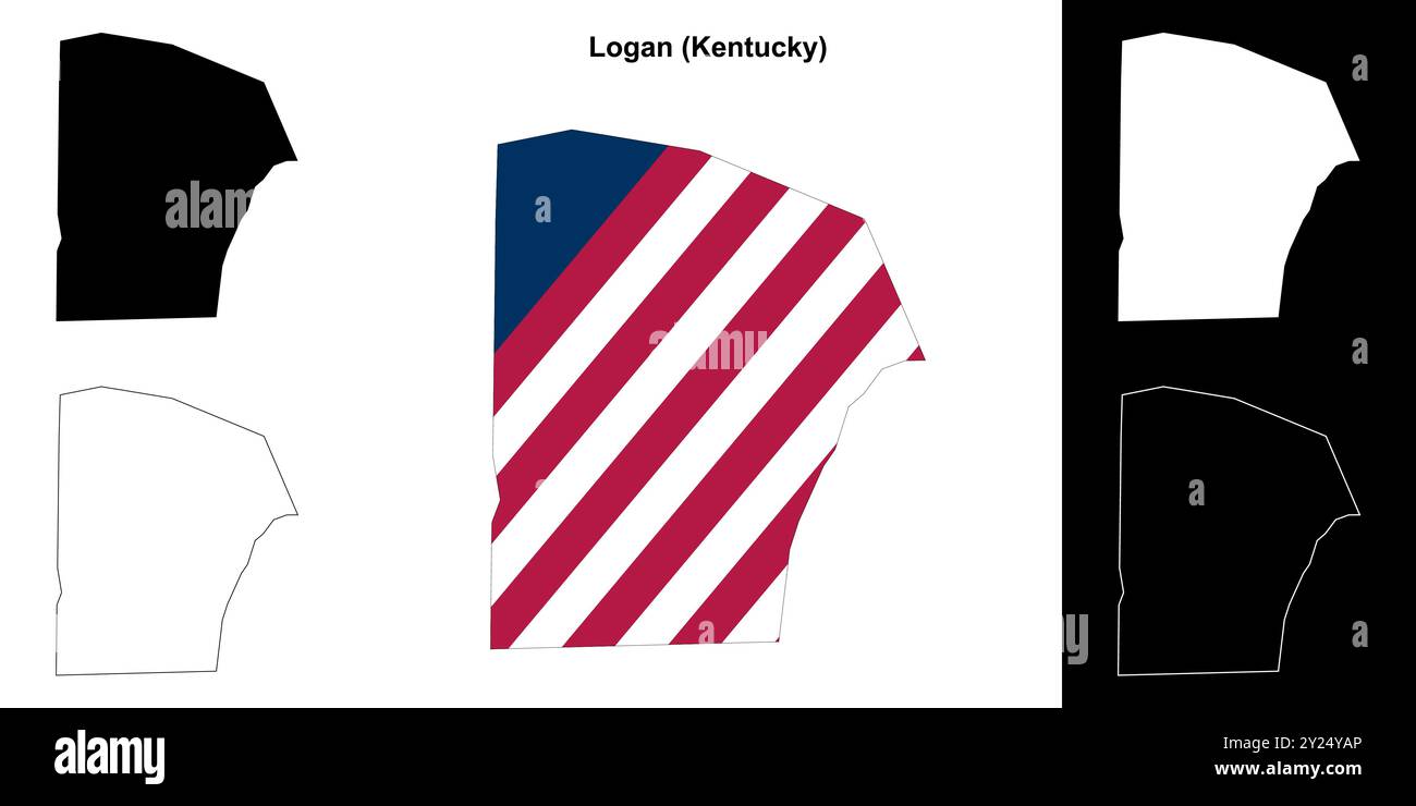 Logan county map hi-res stock photography and images - Alamy