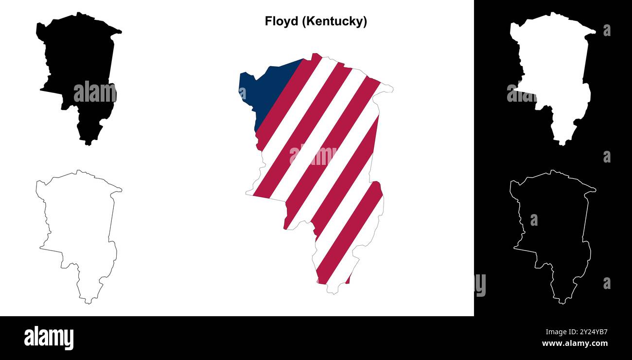 Floyd county map hi-res stock photography and images - Alamy