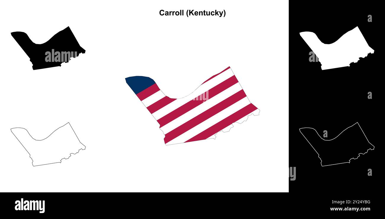Carroll County (Kentucky) outline map set Stock Vector Image & Art - Alamy