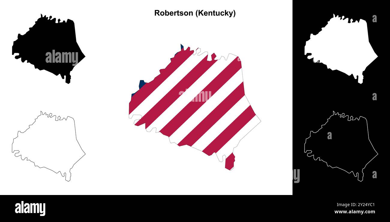 Robertson County (Kentucky) outline map set Stock Vector Image & Art ...