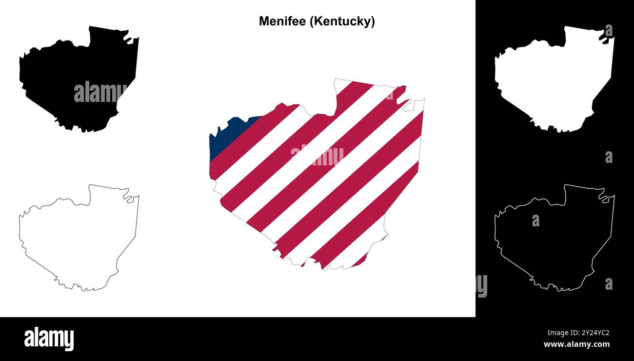 Menifee County (Kentucky) outline map set Stock Vector Image & Art - Alamy