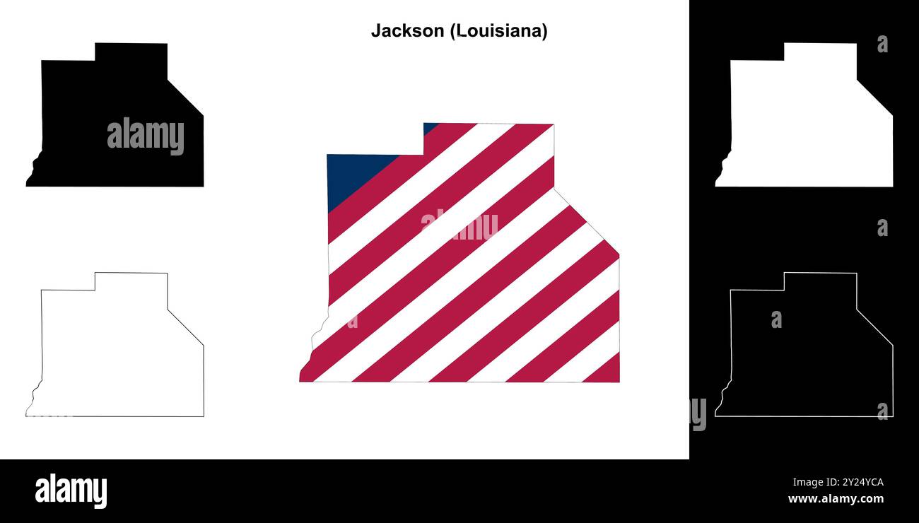 Jackson Parish (Louisiana) outline map set Stock Vector Image & Art - Alamy