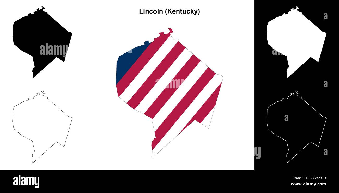 Lincoln County (Kentucky) outline map set Stock Vector Image & Art - Alamy