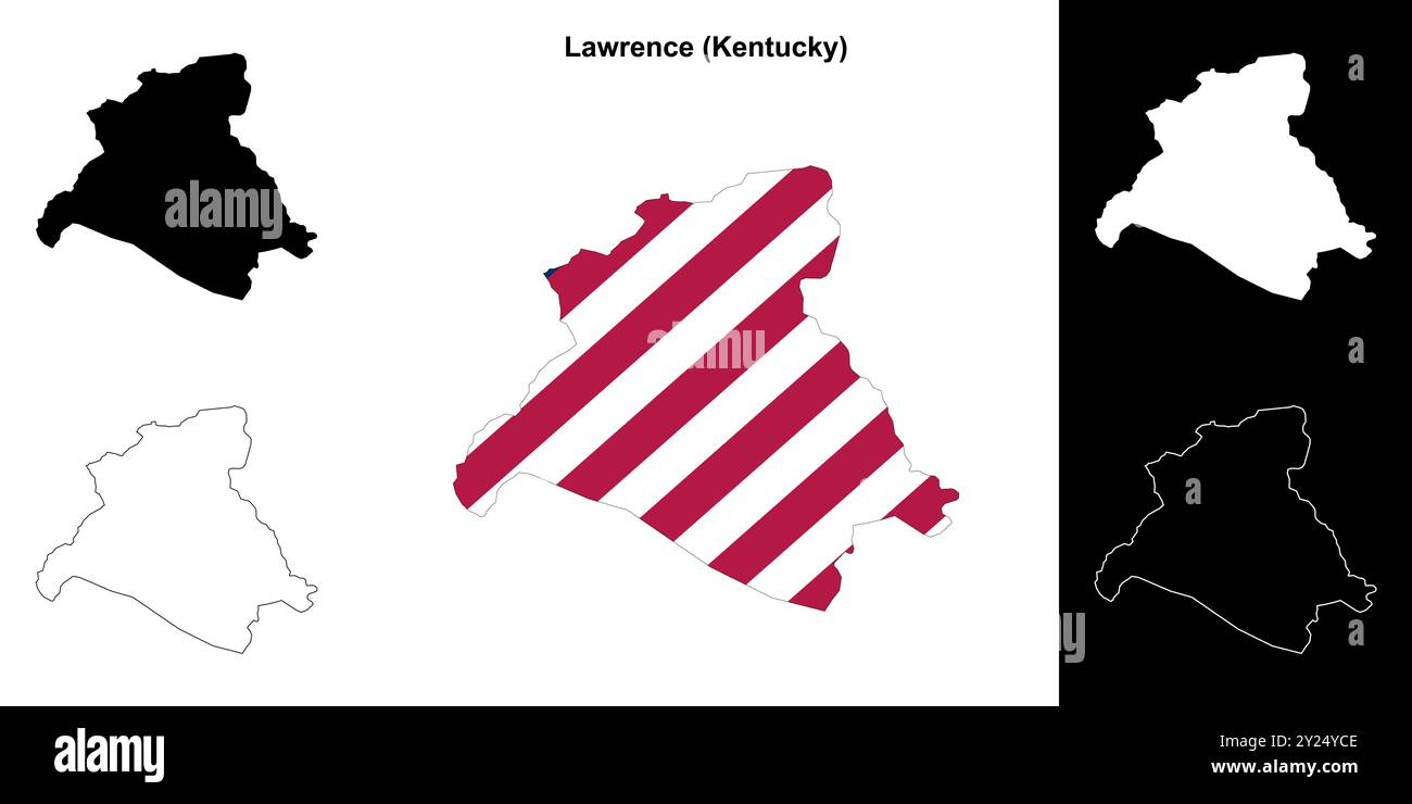 Lawrence County (Kentucky) outline map set Stock Vector Image & Art - Alamy