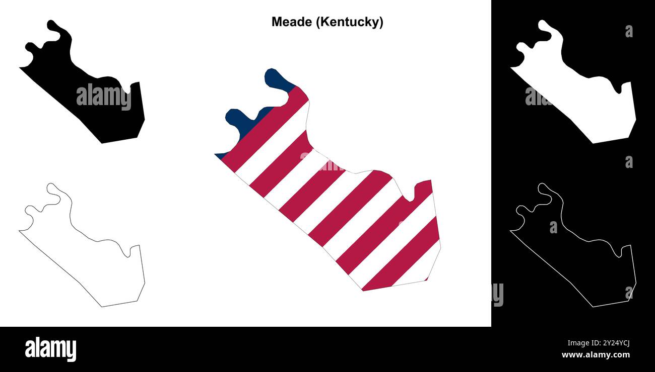 Meade county map hi-res stock photography and images - Alamy