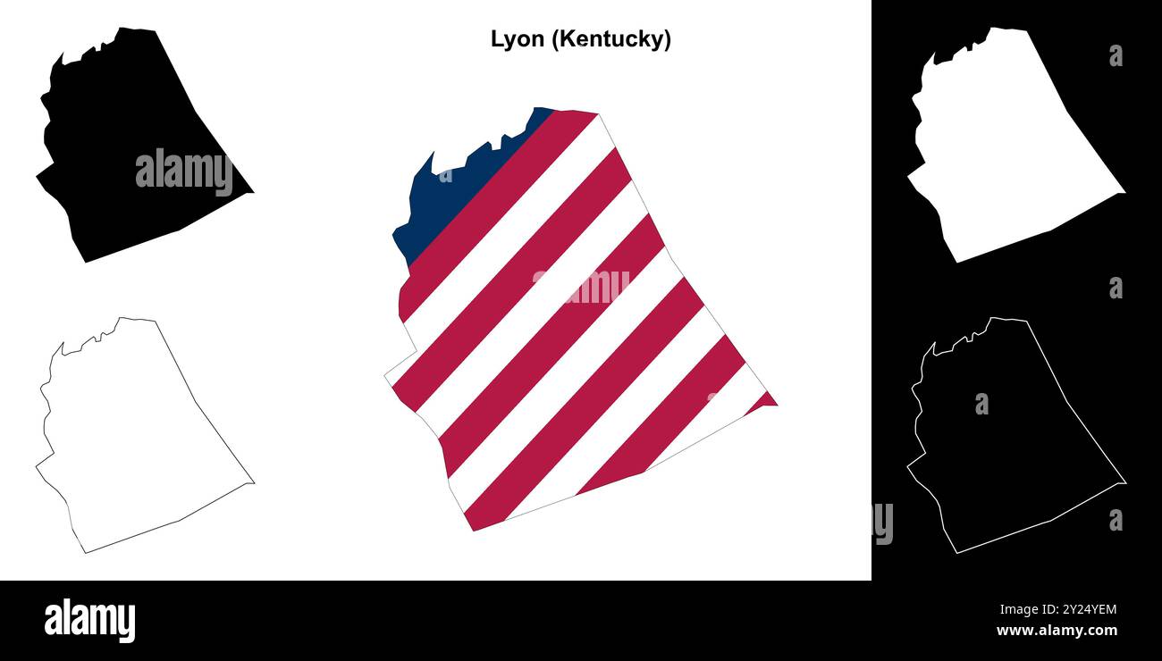 Lyon county map hi-res stock photography and images - Alamy