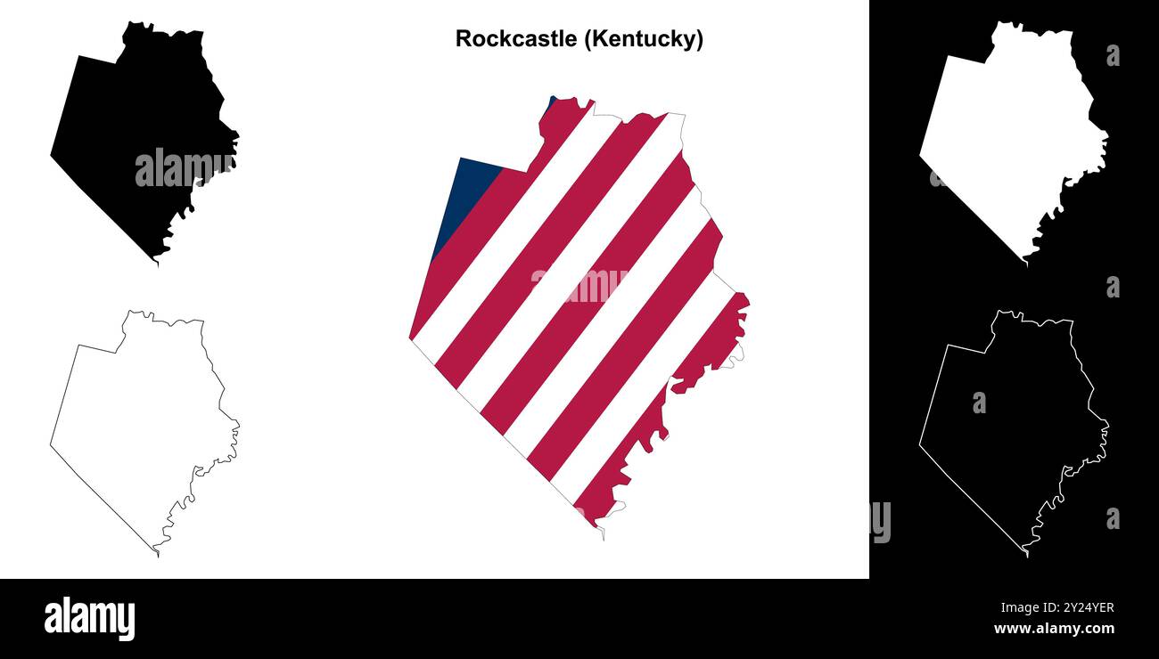 Rockcastle County (Kentucky) outline map set Stock Vector Image & Art ...