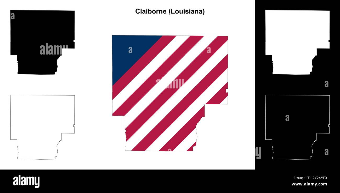 Claiborne Parish (Louisiana) outline map set Stock Vector Image & Art ...