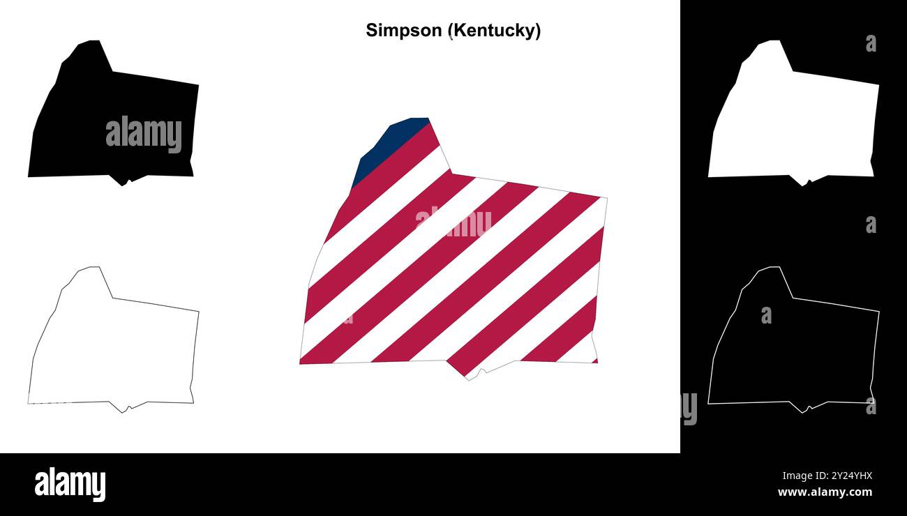 Simpson County (Kentucky) outline map set Stock Vector Image & Art - Alamy