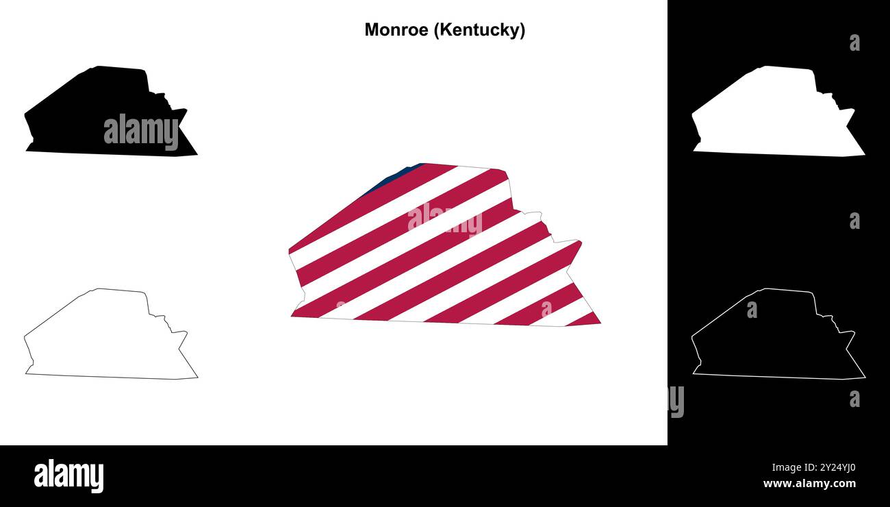 Monroe County (Kentucky) outline map set Stock Vector Image & Art - Alamy