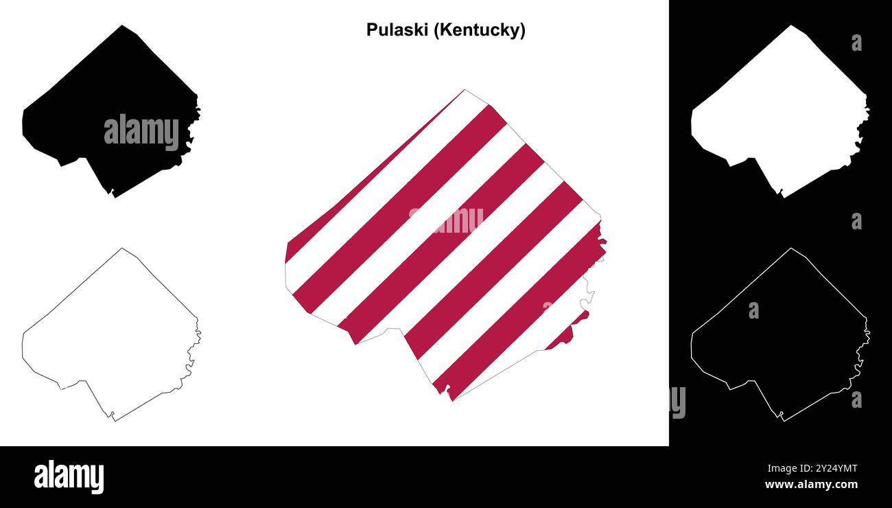 Pulaski County (Kentucky) outline map set Stock Vector Image & Art - Alamy