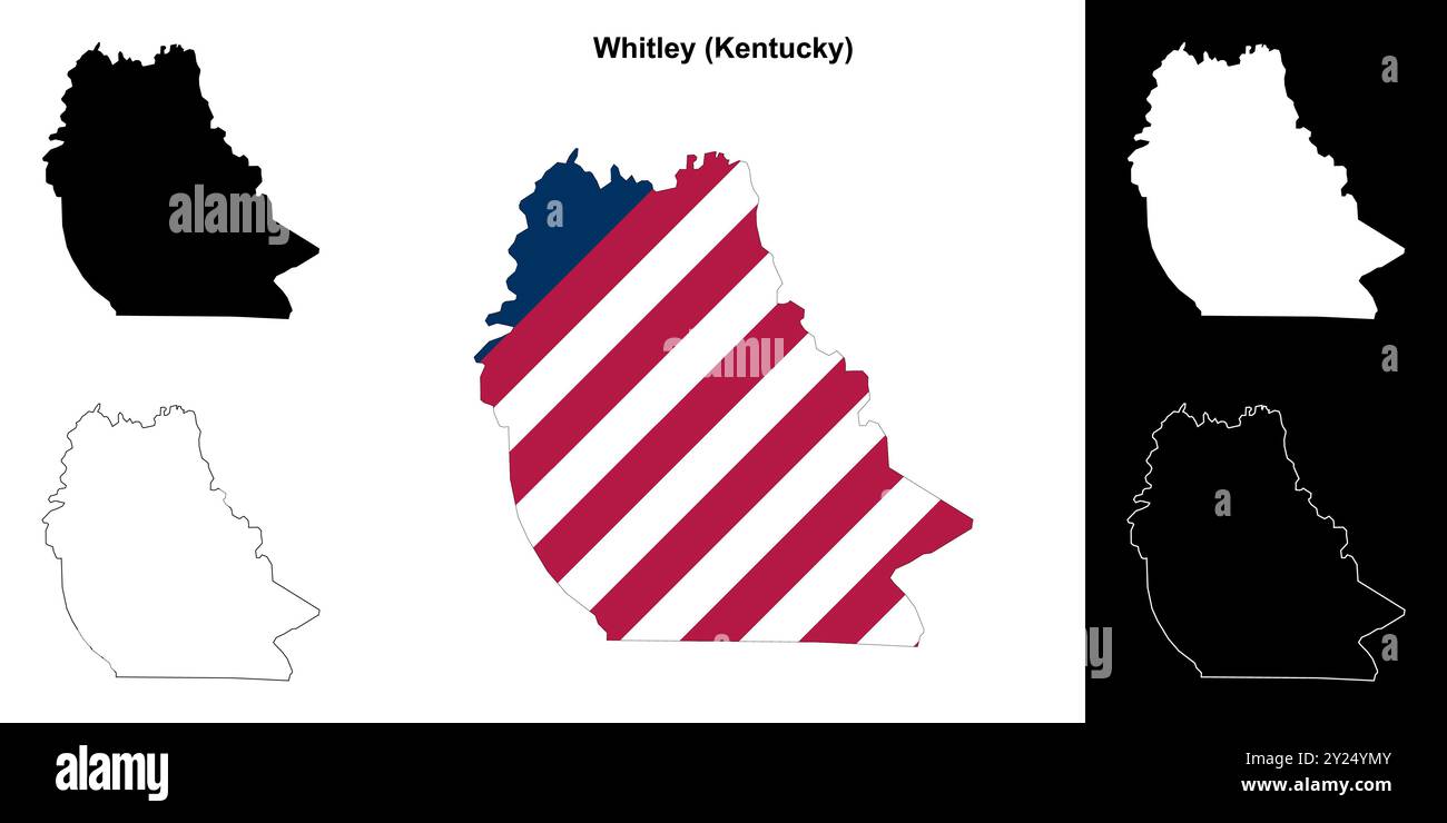 Whitley County (Kentucky) outline map set Stock Vector Image & Art - Alamy