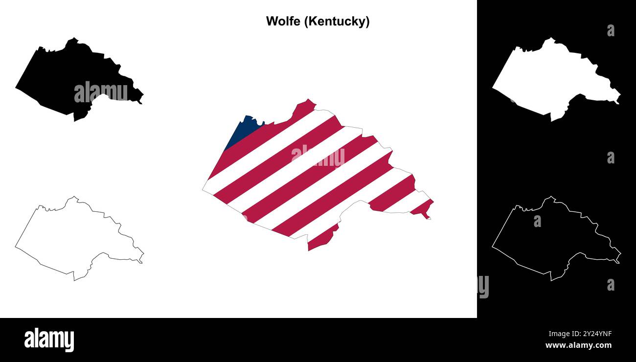 Wolfe county map hi-res stock photography and images - Alamy