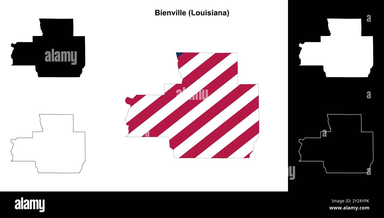 Bienville Parish (Louisiana) outline map set Stock Vector Image & Art ...